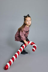 Baby Girl Christmas Themed Polka Dot Long-Sleeved Tulle Dress with Bow ...